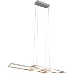 Trio LEUCHTEN LED Pendelleuchte "ALBANY, LED H&auml;ngelampe Wohnzimmer mit Fernbedienung, dimmbar, CCT", grau (nickel), 1, H: 150cm, 1 Stk., Leuchten, Lichtfarbe einstellbar, Memoryfunktion, Nachtlicht, up-and-down Licht, LED Pendelleuchte