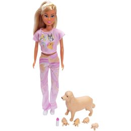 Anziehpuppe Simba "Steffi Love, Welcome Puppies", rosa (bunt), Puppen, Kinder, mit tr&auml;chtiger H&uuml;ndin