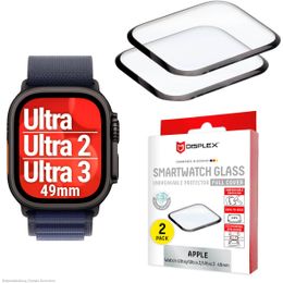 Displex Displayschutzglas "Smartwatch Glass Unbreakable Protector Full Cover", transparent, B:9cm H:2,2cm T:13,5mm, Displayfolien, Displayschutzfolie, kratz- & sto&szlig;fest