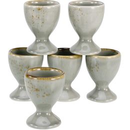 Eierbecher Creatable "Nature Collection", grau, H:7,3cm &Oslash;:5,4cm, Steinzeug, Eierbecher, Eierhalter aus hochwertigem Steinzeug, handwerklicher Look
