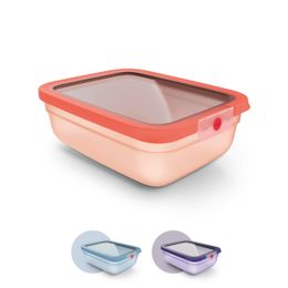 Frischhaltedose Emsa "oneClick", rosa (orange), B:20,19cm H:8,5cm L:25,97cm, Polyprophylen (PP), Lebensmittelaufbewahrungsbeh&auml;lter, Frischhaltedose, verschlossen mit nur 1 x Klick, 100% dicht, made in Germany