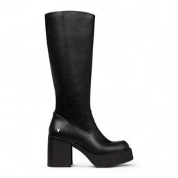 Windsor Smith Windsorsmith Damen-Stiefel aus schwarzem Kunstleder mit kniehohem Plateauabsatz - Niche