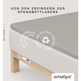 Spannbettlaken Schlafgut "PURE TOPPER Bio-Baumwolle mit Elasthan 170 g/m&sup2; f&uuml;r Topper bis 10 cm", beige (sand mid), 1 Stk., Jersey-Elasthan, 180-200x200-220 10cm, Jersey-Elasthan, Obermaterial: 95% Baumwolle, 5% Elasthan, Bettlaken, Spannbettlaken, PREMIUM Laken f&uuml;r Matratzen bis 10 cm H&ouml;he, dehnbar, blickdicht