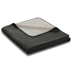 Wohndecke Biederlack "Melange", silber (anthrazit, silberfarben), B:150cm L:200cm, Baumwolle, Polyacryl, Polyester, Wohndecken, Wohndecke, mit geketteltem Zierstich