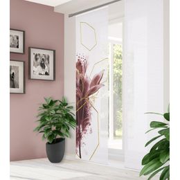 Schiebegardine HOME IN GREEN "SIGNA" Gr. 1, rosa, B:60cm H:245cm, Polyester, Gardinen, DIGITALBEDRUCKT, BAMBUSOPTIK RECYCELT