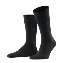 Socken Burlington "Leeds", Herren, Gr. 40, schwarz, Baumwollmischung, unifarben, Socken Socken, mit Merinowolle, feuchtigkeitsregulierend, atmungsaktiv