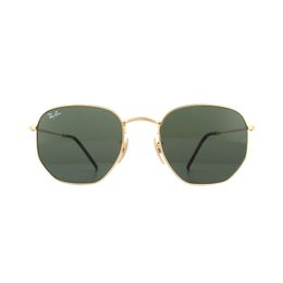 Ray-Ban Sonnenbrille Sechseck 3548N 001 Gold Gr&uuml;n