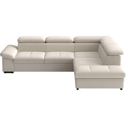 Sit & More Ecksofa SIT & MORE "Viola", creme, B:249cm H:73cm T:226cm, 100% Polyester, Sofas, Ecksofa, optional Bettfunktion