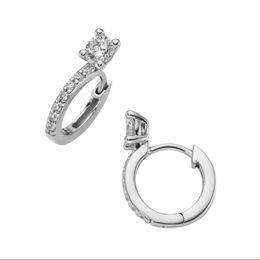Paar Creolen Firetti "Schmuck Geschenk Silber 925 Ohrschmuck Ohrringe", silberfarben, kristallwei&szlig;, kristallwei&szlig;, Ohrringe, Damen, 12,3mm, Silber 925 (Sterlingsilber), mit Zirkonia (synth.)