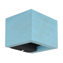 Globo LIGHTING LED Wandleuchte "ALINA", blau (blau antik), 1, H: 9,8cm, 1 Stk., Leuchten, W&uuml;rfelf&ouml;rmig, Leuchtet aufw&auml;rts und abw&auml;rts, Lichtkegel verstellbar, LED Wandleuchte
