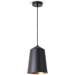 Paco Home Deckenleuchte "Jackson", schwarz, 1, &Oslash; 19,5cm H: 28,5cm, Leuchten, Wohnzimmer Aluminium Pulverbeschichtet Industrial Design E27, Pendellampe Esszimmerlampe Pendelleuchte