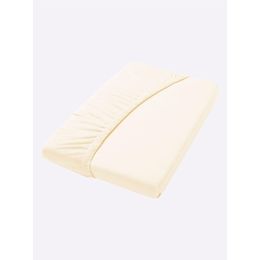 Spannbettlaken Hagemann Gr. 1, beige (champagner), 1 Stk., Mako-Jersey, 27cm, Mako-Jersey, 100% Baumwolle, Bettlaken, Spannbettlaken