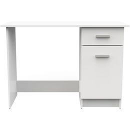 Schreibtisch Demeyere Group "Osiris", wei&szlig; (wei&szlig;, wei&szlig;), B:108,4cm H:75cm T:44,8cm, Tische, Schreibtisch, Schreibtisch 1Turig 1 Schublade