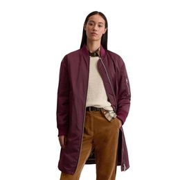 Marc O'Polo Kurzmantel MARC O'POLO "aus recyceltem Polyester-Twill", Damen, Gr. 32, lila (aubergine rot), Obermaterial: 100% Polyester, unifarben, regular fit, Strickb&uuml;ndchen, M&auml;ntel Kurzmantel