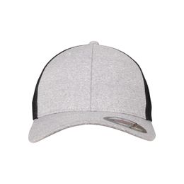 Flex Cap Flexfit "Flexfit Unisex Flexfit Melange Mesh", Gr. onesize, grau (heather, schwarz), 92% Polyester, 8% Elasthan, Caps