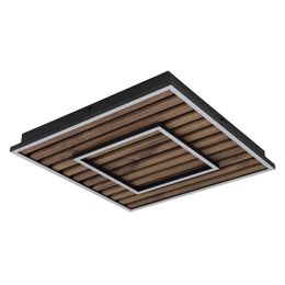 Globo LIGHTING LED Deckenleuchte "WOODY", schwarz (schwarz matt), 1, H: 6cm, 1 Stk., Leuchten, Deckenlampe, Wohnzimmer, Schlafzimmer, Design Lampe, LED Deckenleuchte