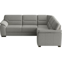 Sit & More Ecksofa SIT & MORE "Montego", stone, B:255cm H:88cm T:225cm, 100% Polyester, Sofas, Ecksofa, wahlweise mit Bettfunktion und Schubkasten