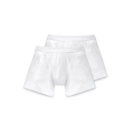Retro Pants Schiesser "Authentic", Herren, Gr. 4 (S), wei&szlig; (100, wei&szlig;), Single Jersey, Obermaterial: 95% Baumwolle, 5% Elasthan, unifarben, k&ouml;rpernah, Unterhosen, mit stilvollem Nadelzug