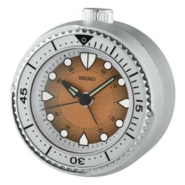 Quarzwecker Seiko, silberfarben, Wecker, Reisewecker, Schlafzimmer, durchlaufende Sekunde, Leuchtzeiger