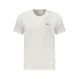 Pepe Jeans Wei&szlig;es Baumwoll-Herren-T-Shirt