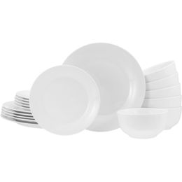 Teller-Set Creatable "BASE Wei&szlig;, Teller Set 18-tlg.", wei&szlig;, 18, Porzellan, Geschirr-Sets, Klassisch, Zeitlos, Der Allesk&ouml;nner