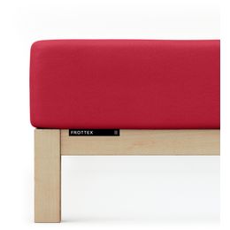 Bettlaken Schlafgut "Frottex Spannbettlaken", rot (rot deep), L:200cm, Frottee, Obermaterial: 75% Baumwolle, 25% Polyester, Bettlaken, Bettlaken, MADE IN GREEN by OEKO-TEX