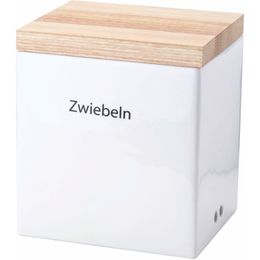 Vorratsdose CONTINENTA, wei&szlig;, B:15,5cm H:20,5cm L:18cm, Holz, Keramik, Lebensmittelaufbewahrungsbeh&auml;lter, Vorratsdose, Handarbeit