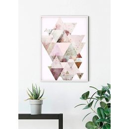 Bild Komar "Triangles Red", bunt (farbe bild(er): bunt), B:30cm H:40cm, Holz, Papier, Bilder, Bild, Wandbild zur Dekoration - ohne Rahmen