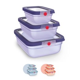 Frischhaltedose Emsa "oneClick", violett, B:20,19cm H:8,5cm L:25,97cm, Polyprophylen (PP), Lebensmittelaufbewahrungsbeh&auml;lter, Frischhaltedose, verschlossen mit nur 1 x Klick, 100% dicht, made in Germany