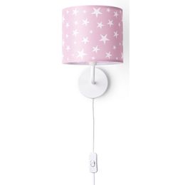 Paco Home Wandleuchte "Capri 315", wei&szlig; (blau), 1, &Oslash; 18cm H: 26,5cm, Leuchten, Lampe Kinderzimmer Babyzimmer &Oslash; 18cm Sterne Kabell&auml;nge 3m E14, Wandleuchte