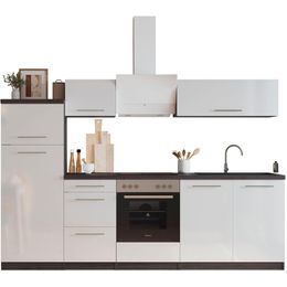 K&uuml;che respekta "Amanda", wei&szlig; (k&uuml;che: wei&szlig;, front: wei&szlig;, korpus: eiche grau nachbildung, arbeitsplatte: eiche grau nachbildung), B:270cm H:200cm T:60cm, Komplettk&uuml;chen-Sets, Breite 270 cm, mit Soft-Close, exklusiver Konfiguration f&uuml;r OTTO