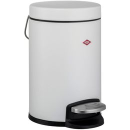 Kosmetikeimer Wesco "Kosmetik 113", wei&szlig; (wei&szlig; matt), B:17cm H:26,5cm T:23,5cm, Stahlblech, M&uuml;lleimer, Kosmetikeimer, Tretabfallsammler mit D&auml;mpfer, 3 Liter