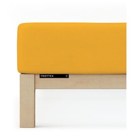 Bettlaken Schlafgut "Frottex Spannbettlaken", gelb (gelb deep), L:200cm, Frottee, Obermaterial: 75% Baumwolle, 25% Polyester, Bettlaken, Bettlaken, MADE IN GREEN by OEKO-TEX