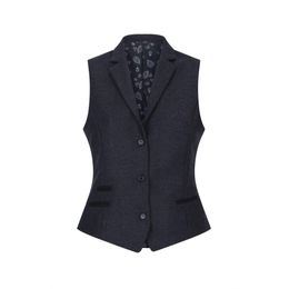 Damen Weste aus Tweed mit Fischgr&auml;tenmuster und Karomuster, schwarze Weste aus Wollmischung