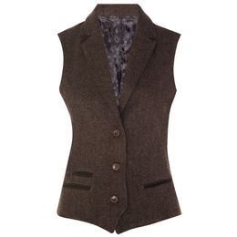 Damen-Weste aus Tweed im Fischgr&auml;tenmuster der 1920er Jahre in Braun