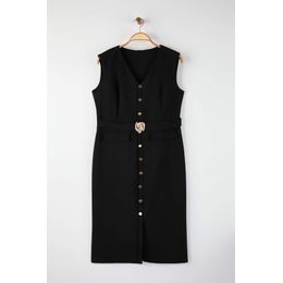 Curve Damen Midi-Kleid, &auml;rmellos, gerade geschnitten, figurbetont ...&auml;rmellos, Tag/Nacht, Plus-Size