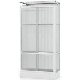 Gew&auml;chshaus Vitavia "HKP4mm", grau (aluminium eloxiert), B:81cm H:165,5cm T:43cm, Gew&auml;chsh&auml;user, Balkongew&auml;chshaus mit Stahlfundament silber