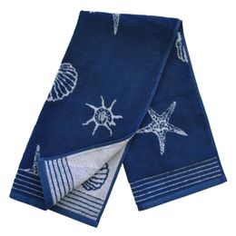 Badetuch Dyckhoff "Seashell", blau (marine), B:70cm L:140cm, Walkfrottee, Obermaterial: 100% Baumwolle, Handt&uuml;cher, Badetuch, mit Muschelmuster