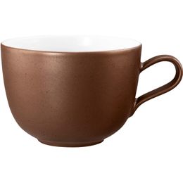 Tasse Seltmann Weiden "Liberty Bronze", wei&szlig;, bronze, B:13,3cm H:7,4cm &Oslash;:10,3cm, Porzellan, Trinkgef&auml;&szlig;e, Tasse, Kaffeetasse