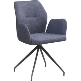 Esszimmerstuhl Salesfever "Taormina Armlehnstuhl", dunkelgrau schwarz, schwarz, B:59cm H:88cm T:58cm, Metall, Polyester, St&uuml;hle, Esszimmerstuhl, Esszimmersessel mit 180 Drehfunktion