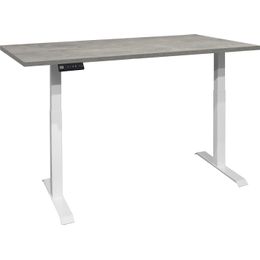 M&auml;usbacher Schreibtisch M&Auml;USBACHER "Big System Office", grau (wei&szlig; matt, beton, wei&szlig; matt, beton), B:140cm, Tische, Schreibtisch, Breite 140 cm, elektrisch h&ouml;henverstellbar
