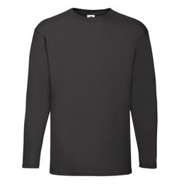 Fruit of the Loom - "Valueweight" T-Shirt f&uuml;r Herren Lang&auml;rmlig (Schwarz)