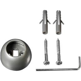Wandbefestigung Liedeco Gr. 1, silber (silberfarben, matt), &Oslash;:1,6cm, Gardinenstangenhalterungen, f&uuml;r Gardinenstangen &Oslash; 20 mm