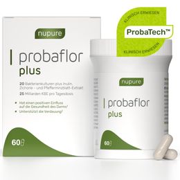 nupure Darmflora aufbauen Testsieger - Probaflor Plus 4 Packungen, mit 20 Bakterienst&auml;mmen - Unterst&uuml;tzt Darm und Verdauung, Inulin und Pfefferminze