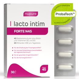nupure Lacto Intim Forte N4 - f&uuml;r die intime Gesundheit von Frauen: St&auml;rkt die Schleimh&auml;ute und unterst&uuml;tzt den Harnfluss, 30 Kapseln