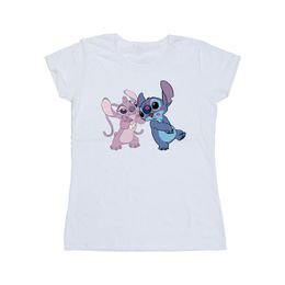 Disney - "Lilo & Stitch Kisses" T-Shirt f&uuml;r Damen (Wei&szlig;)
