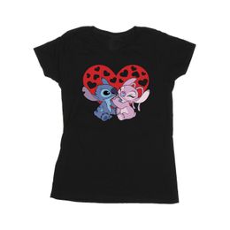 Disney - "Lilo & Stitch Hearts" T-Shirt f&uuml;r Damen (Schwarz)