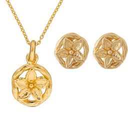 Orphelia Damen 925 Sterling Silber Set: Kettenanh&auml;nger + Ohrringe - Gold SET-6029/1