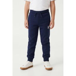 Jogginghose Converse "CNVB SIGNATURE CHUCKPATCH JGGR", M&auml;dchen, Gr. 116 (6), N-Gr, obsidian, wei&szlig;, angeraute Sweatware, Obermaterial: 60% Baumwolle, 40% Polyester, Hosen Jogginghose, normale Weite, f&uuml;r Freizeit und Training, weiches Material