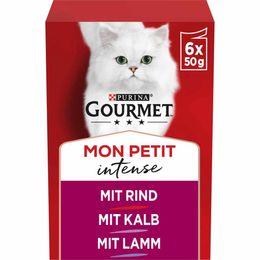 Gourmet Mon Petit Intense Fleisch-Variationen Katzen-Nassfutter 6x50g